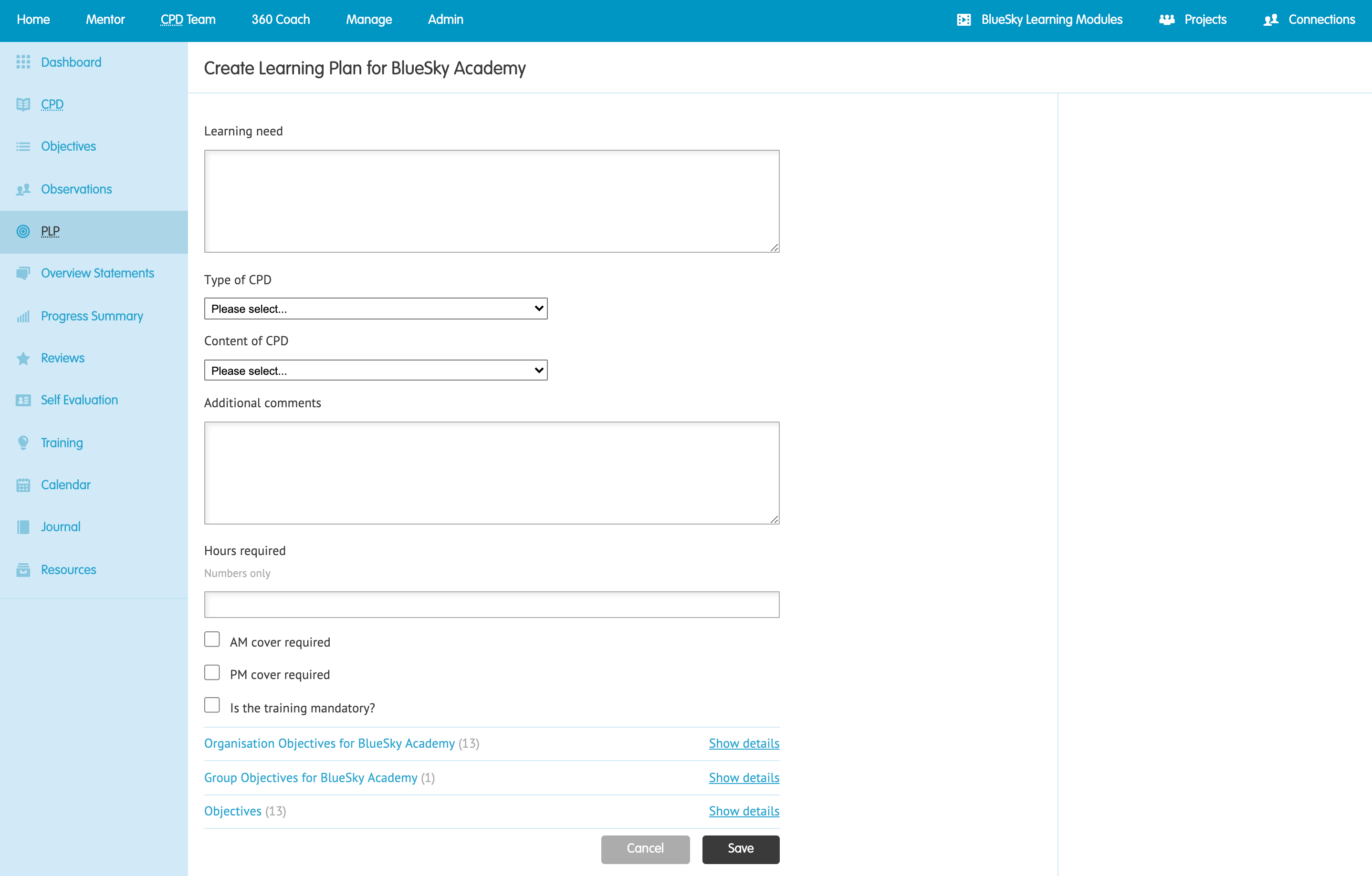 PLP: Proposed Learning Plans